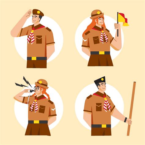 Pramuka Character Collection 3030566 Vector Art At Vecteezy