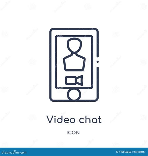 Linear Video Chat Icon From Comunation Outline Collection Thin Line Video Chat Vector Isolated