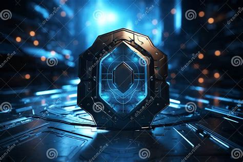 A Blue Background Sets The Stage For A Shield Lock Icon And Binary