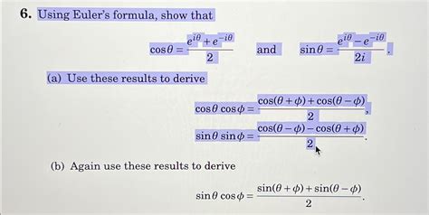 Solved Using Euler s formula show thatcosθ eiθ e iθ2 and Chegg com