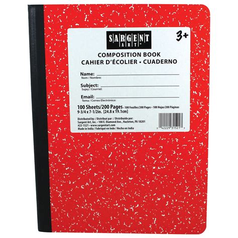Sargent Art® Hard Cover Composition Book Red Sar231521 Supplyme
