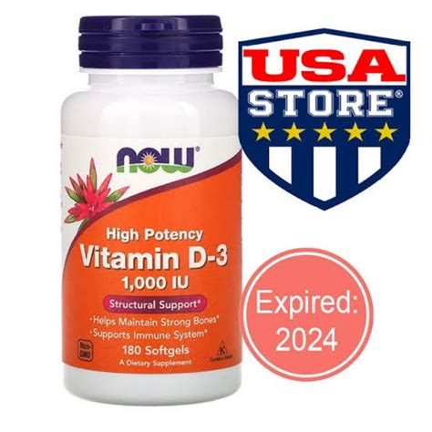 Jual Vitamin D3 Now Foods 1000iu Isi 180 Softgel Original Usa Shopee