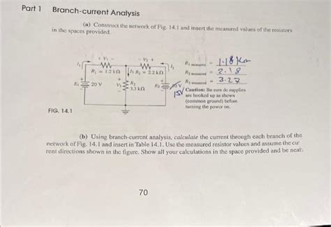 Solved 1 Branch Current Analysis A Construct The Network