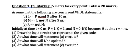 Solved Question 1 20 Marks 5 Marks For Every Point