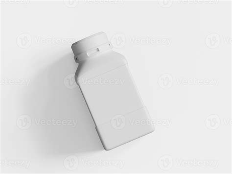 Plastic Lab Chemical Reagent Bottle White Color And Isolated On White