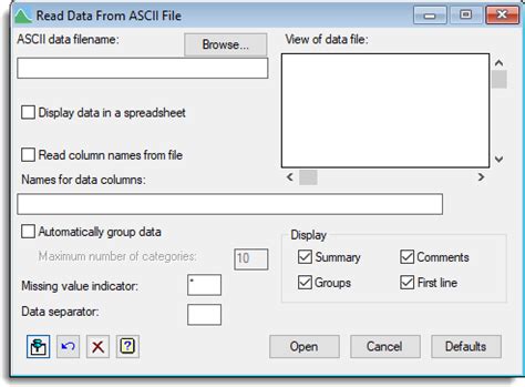 ASCII File Genstat Knowledge Base