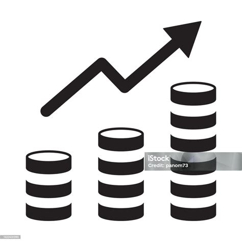 매출 성장 증가 그래프 아이콘 벡터 돈 동향 개념 그래픽 디자인 로고 웹 사이트 소셜 미디어 모바일 앱 Ui 일러스트 성장 개념에 대한 스톡 벡터 아트 및 기타 이미지