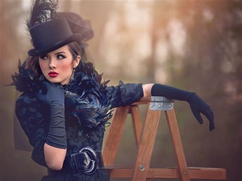 Wallpaper Fashion Girl Glamour Hat Pose 3840x2160 Uhd 4k Picture Image