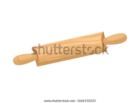 Cartoon Rolling Pin Isolated On White Stock Vector Royalty Free