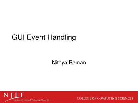 PPT GUI Event Handling PowerPoint Presentation Free Download ID