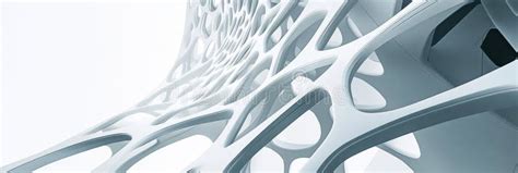 Modern Architectural Design Featuring Intricate White Geometric Patterns In An Abstract