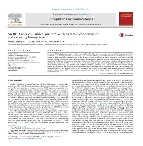 An Rfid Anti Collision Algorithm With Dynamic Condensation And Ordering Binary Tree