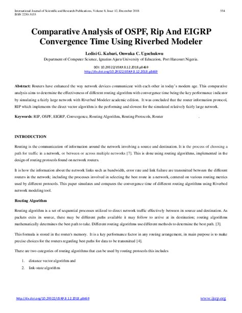 Pdf Comparative Analysis Of Ospf Rip And Eigrp Convergence Time