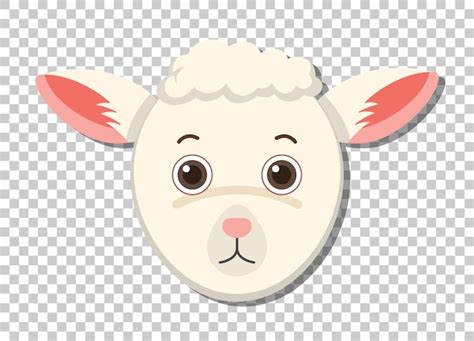 Free Vector Cute Sheep Head In Flat Cartoon Style