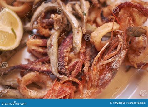 Assorted Fried Seafood Stock Image Image Of Plate Platter 127236665