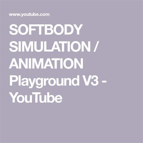Softbody Simulation Animation Playground V3 ️ C4d4u You Youtube