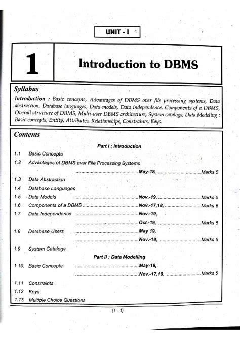 DBMS Notes Unit 1 Overview And Data Models SPPU TE Studocu