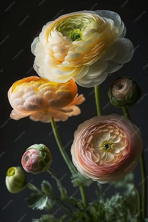 Premium Photo Beautiful Ranunculus Flowers Close Up