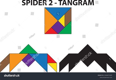 Spider Ver 2 Tangram Puzzle Education Stock Vector Royalty Free 2526072187 Shutterstock