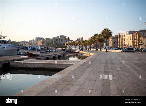 Sea Port Ships And Boats At Dawn Sea Town Taranto Stock Photo Alamy