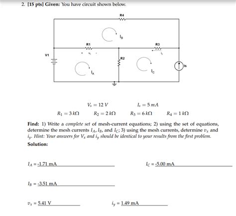 Solved 2 15 Pts Given You Have Circuit Shown Below Chegg Com