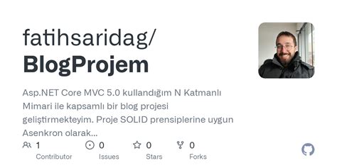 Github Fatihsaridagblogprojem Aspnet Core Mvc 50 Kullandığım N