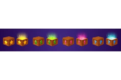 Wooden Boxes Icons For Game Gui