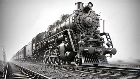 Vintage Steam Locomotive 3d Digital Wallpaper In Wide Format Classic
