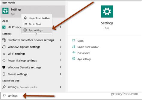 how to reset the windows 10 settings app