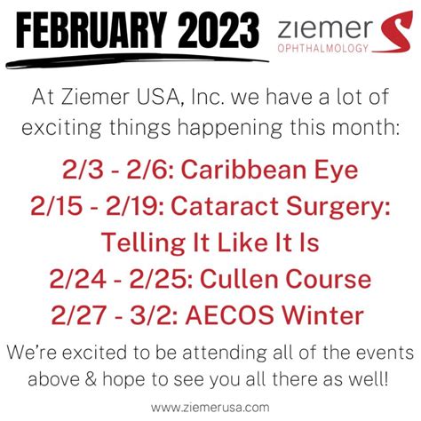 Join Us For These Exciting Events This Month Ziemer Usa