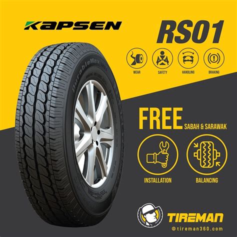 Kapsen Rs01 13 14 15 16 Inch Tayar Tire Free Installationdelivery