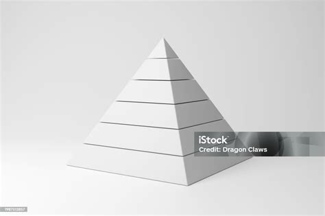 흑백과 미니멀리즘의 흰색 배경에 겹겹이 쌓인 흰색 피라미드 웹 사이트 템플릿 및 슬라이드 쇼 프레젠테이션을 위한 디자인 요소로서의 일러스트레이션 피라미드 건축물에 대한 스톡
