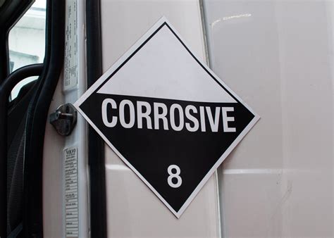 Hazard Class 8 Corrosive Placard Sign Us Decals