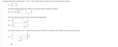 solved 1 ﻿consider the linear transformation t rn→rn ﻿whose