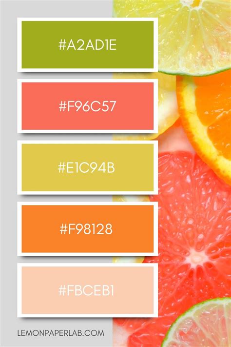 color palette 33 bright citrus lemon paper lab