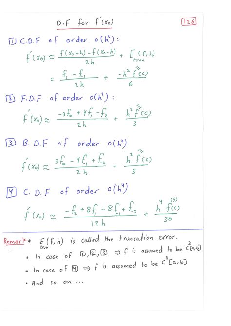 Solution Ch6 Part 1 Numerical Differentiation And Difference Formulas