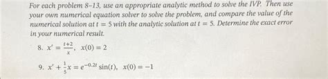 Solved For Each Problem 8−13 Use An Appropriate Analytic