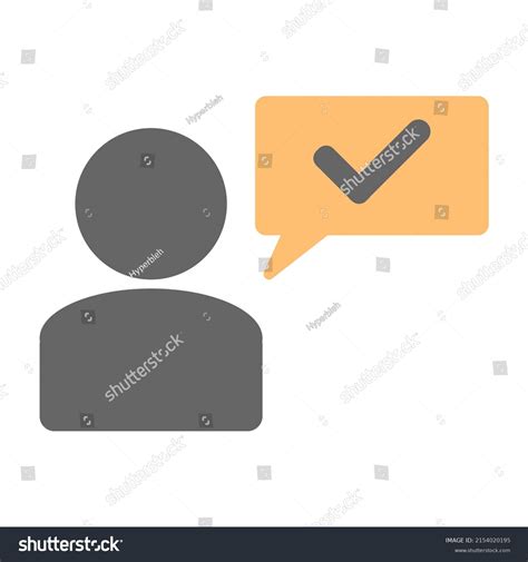 Speech Bubble Check Mark User Icon Stock Vector Royalty Free 2154020195 Shutterstock