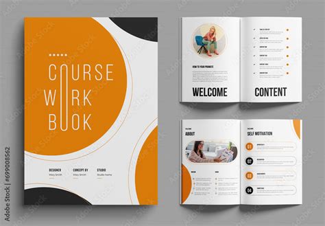 Course Workbook Layout Stock Template Adobe Stock
