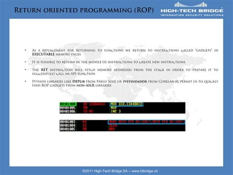 Defeating Data Execution Prevention And Aslr In Windows Ppt