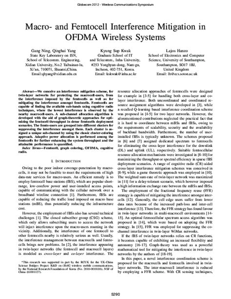 Pdf Macro And Femtocell Interference Mitigation In Ofdma Wireless Systems