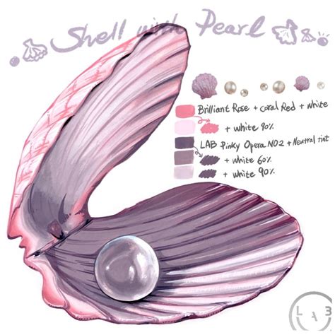 오로라빛 진주조개 🐚색칠하기 진주 감 조개