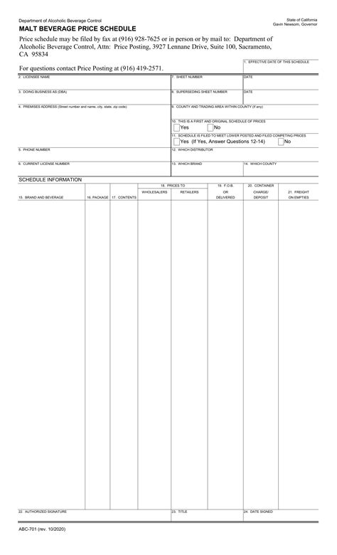 Abc 701 Form ≡ Fill Out Printable Pdf Forms Online