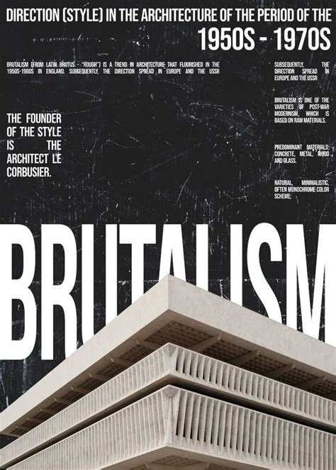 Poster In The Style Of Brutalism In 2024 Brutalism Poster Design