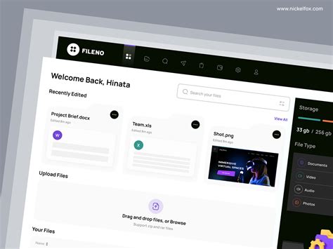Fileno File Management Dashboard On Behance