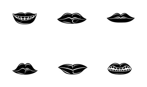 Conjunto De Iconos De Vectores De Labios Vector Premium