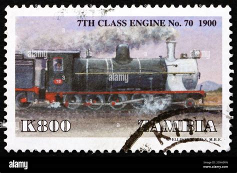 Zambia Circa 1999 A Stamp Printed In Zambia Shows Locomotive 7th
