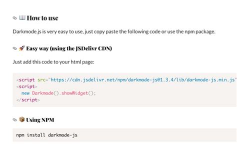 Darkmodejs 為網站加入深色模式，只要一段程式碼就能實現