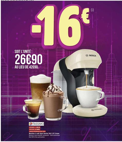 Promo Machine à Café Style Vanille Tas1107 Crème Tassimo Chez Géant