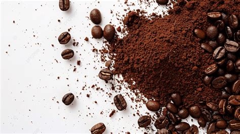 흰색 배경에 흩어져 있어야 하는 커피 찌꺼기 커피 가루 원두커피 인스턴트 커피 배경 일러스트 및 사진 무료 다운로드 Pngtree